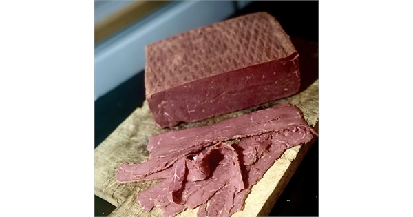 Hot Smoked Spiced Beef Salt Pastrami. Farm Direct